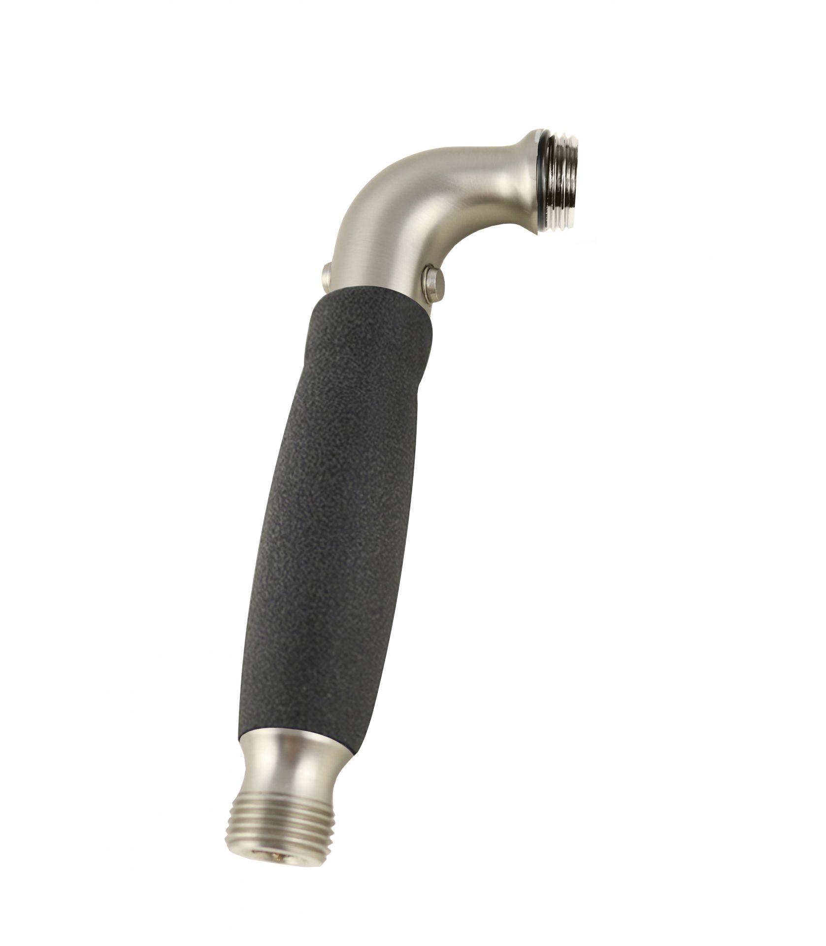Shower Handle - Brushed Nickel - Black NonSlip Grip - High Sierra ...